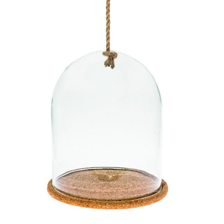 Glass dome+rope+cork base W-315A H:26cm D:21cm | Household glass ...