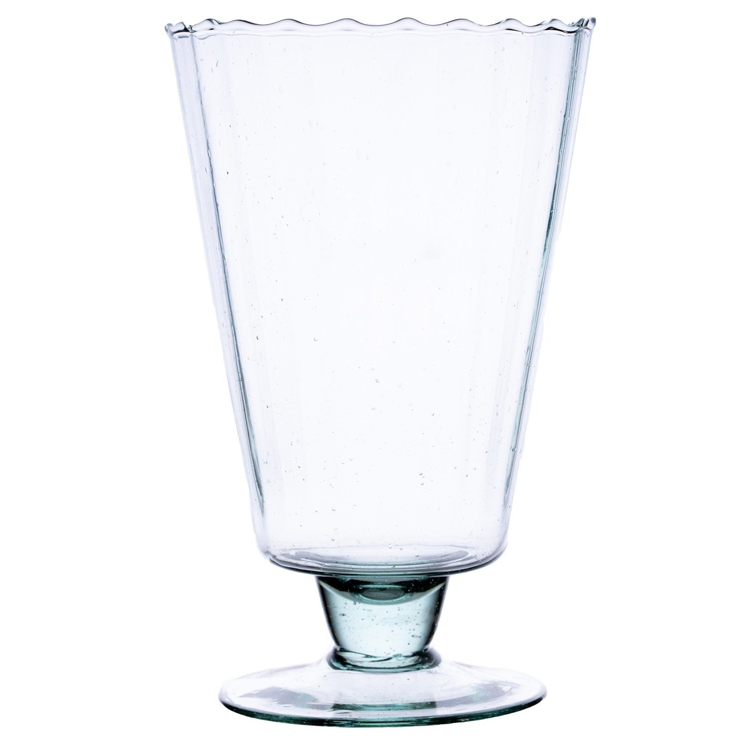 Stemmed glass vase W-235A optic H:20,5cm D:13cm | Vases \ Stemmed vases