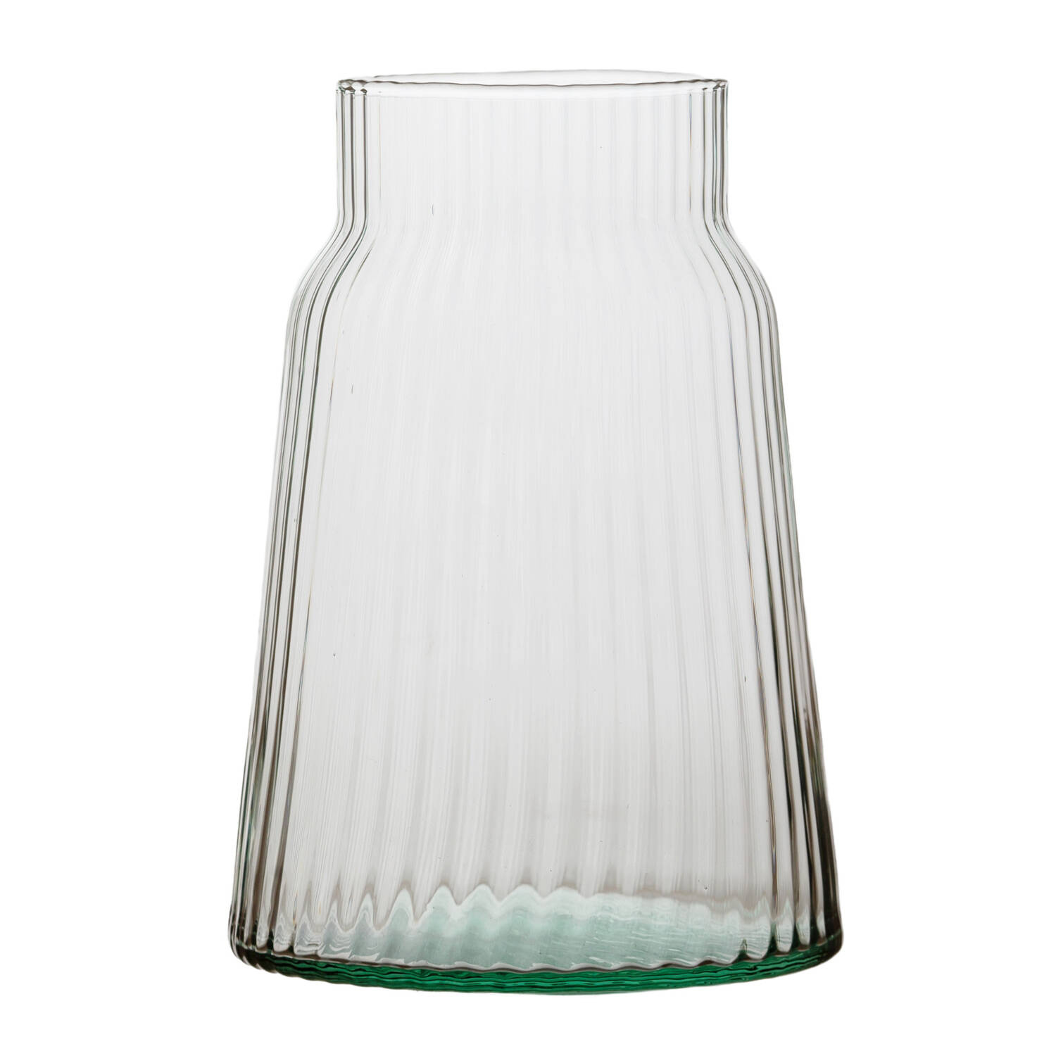 Grooved glass vase W-702B H:20cm D:14,5cm | Vases \ Jar vases