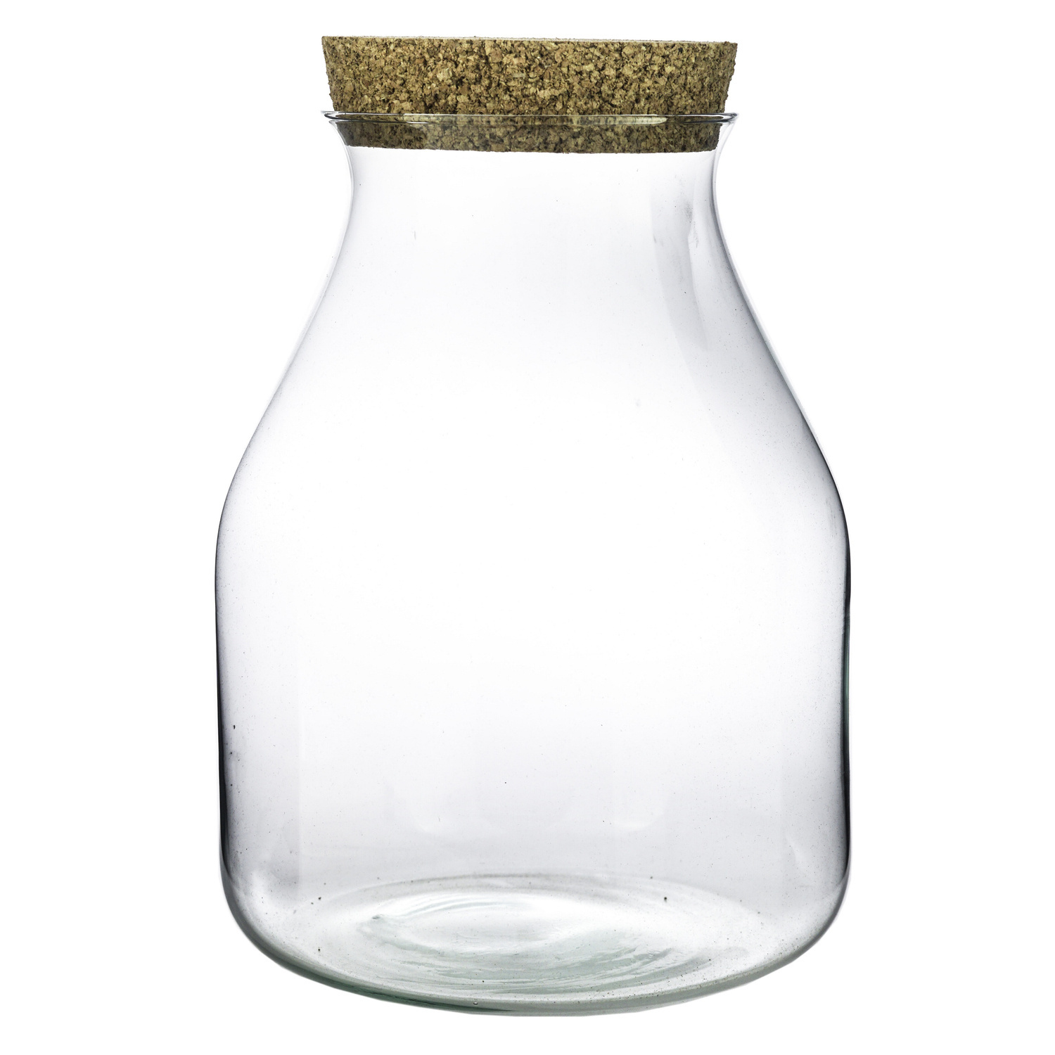 Glass terrarium vase with cork W-537A H:23cm D:22cm | Vases \ Terrarium ...